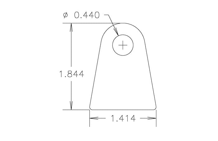 Chassis Tab, Flat #112, 4130 material, 1/8" thick, 20 pcs – Meziere ...