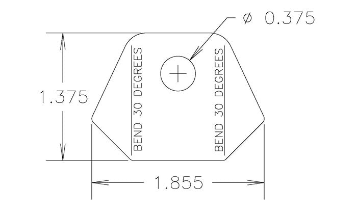 Chassis Tab, Bent #301, 4130 material, 1/8" thick, 20 pcs – Meziere ...